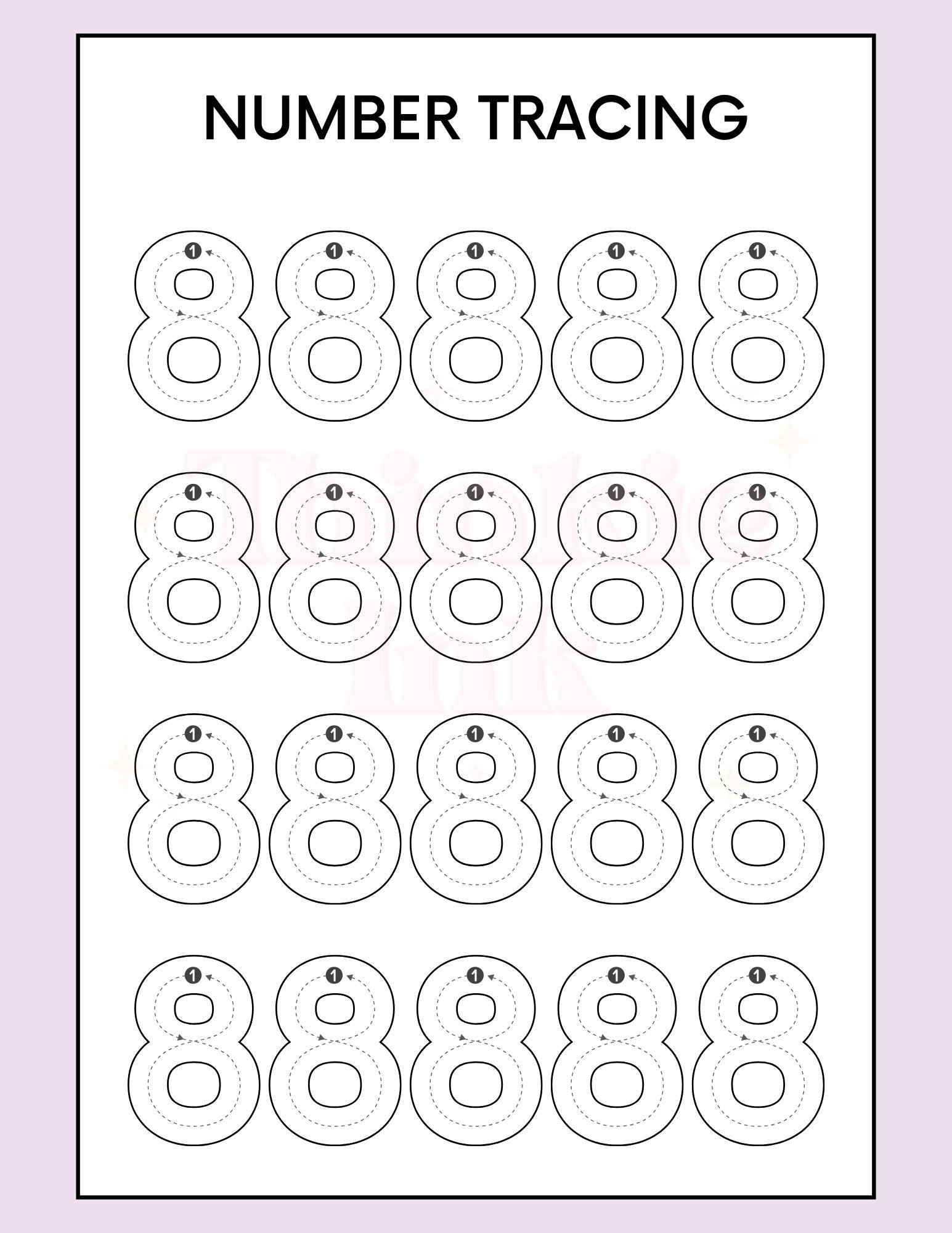 Numbers 1-9 Tracing and Coloring Workbook | 18-page Printable Activity ...