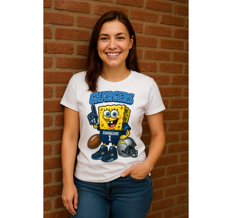 Chargers Spongebob DTF Transfer: Game Day Fan Apparel (digital Download ...