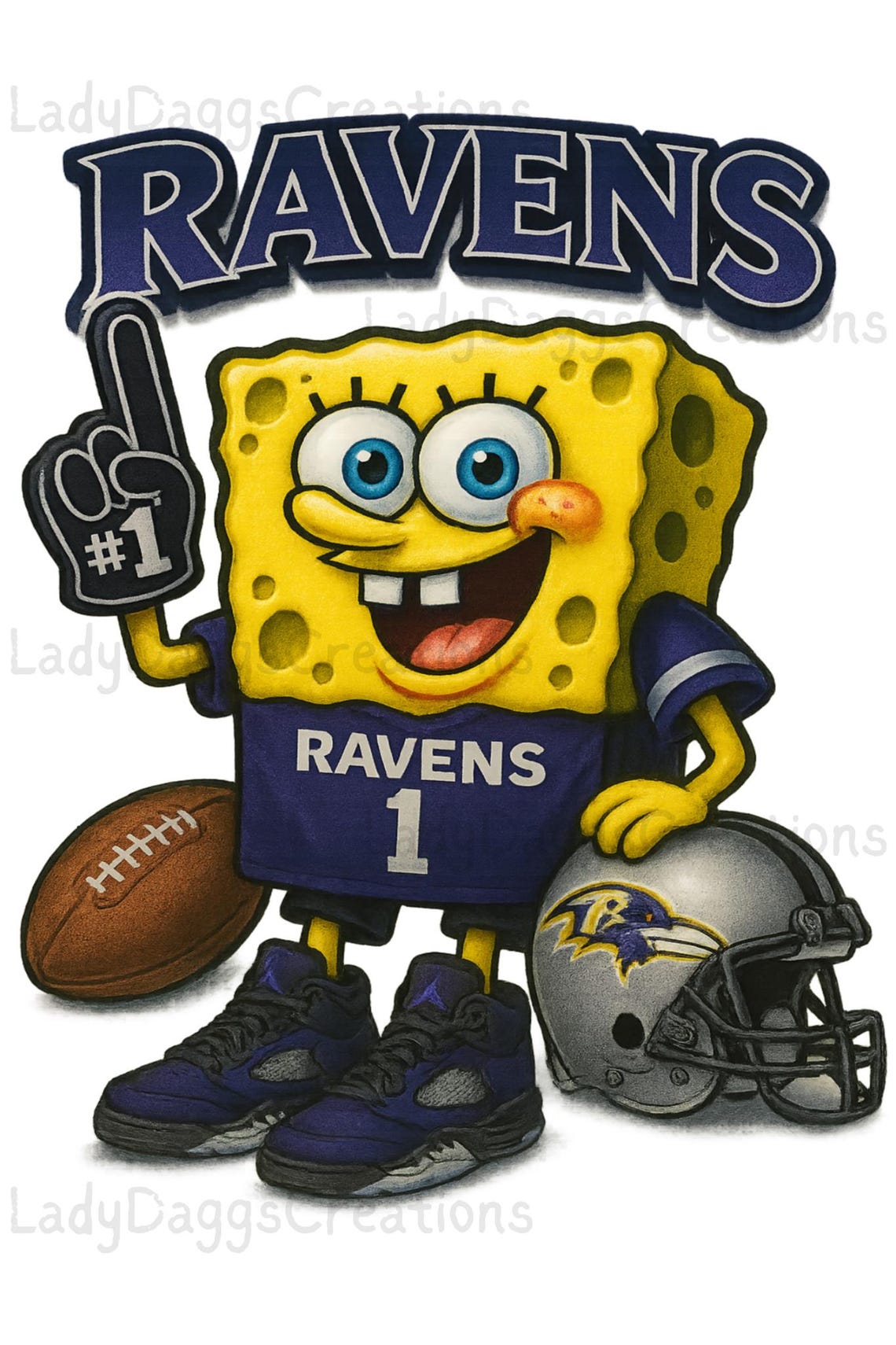 Ravens Spongebob DTF Transfer | Digital Download | Game Day Shirt ...