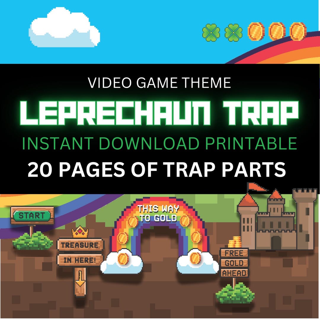 Video Game-themed Leprechaun Trap | Printable Digital Download - Etsy