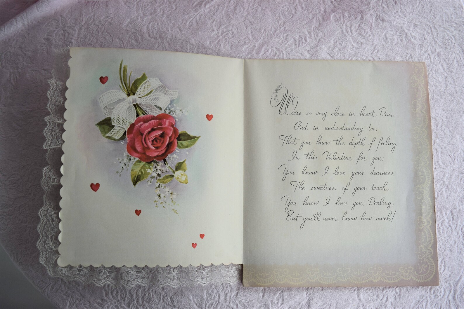 RUST CRAFT VALENTINE Card Large Vintage Corsage Sweetheart Red - Etsy