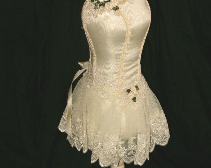 Victorian Dress Form Mannequin Shabby Chic Wood Stand With Satin Ribbon ...