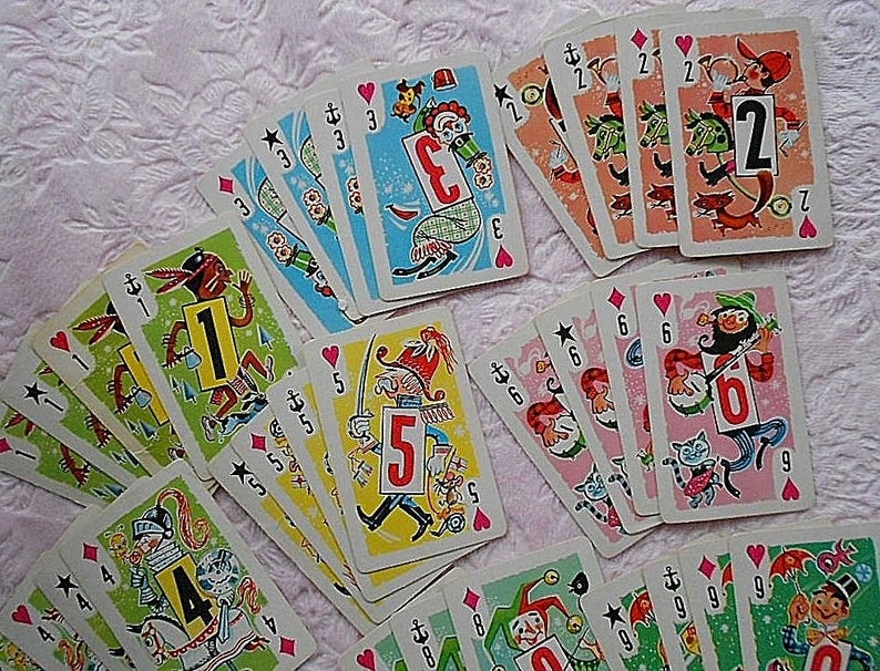 WHITMAN CRAZY EIGHTS Card Game Complete Set Instruction Box - Etsy