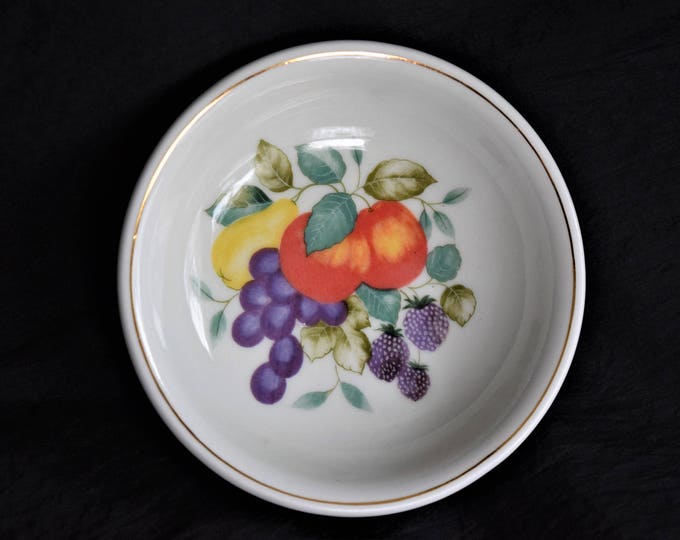 Vintage JAM JELLY BOWL Fruit Design Gold Rim Serving Dish Porcelain ...