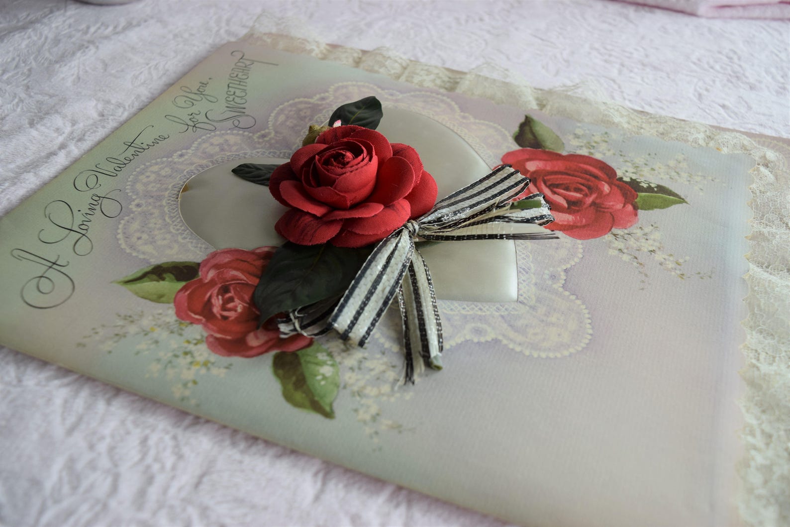 RUST CRAFT VALENTINE Card Large Vintage Corsage Sweetheart Red - Etsy