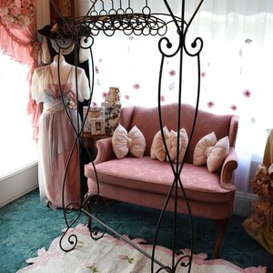 Vintage Wrought Iron COAT QUILT RACK Hanger Stand Made in Italy Italian ...