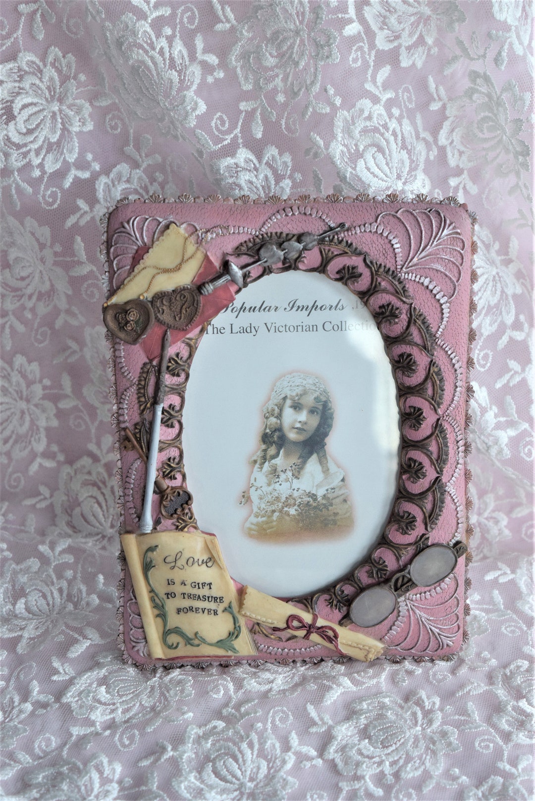 Vintage VICTORIAN PICTURE FRAME Photo Pink Lady Photograph - Etsy
