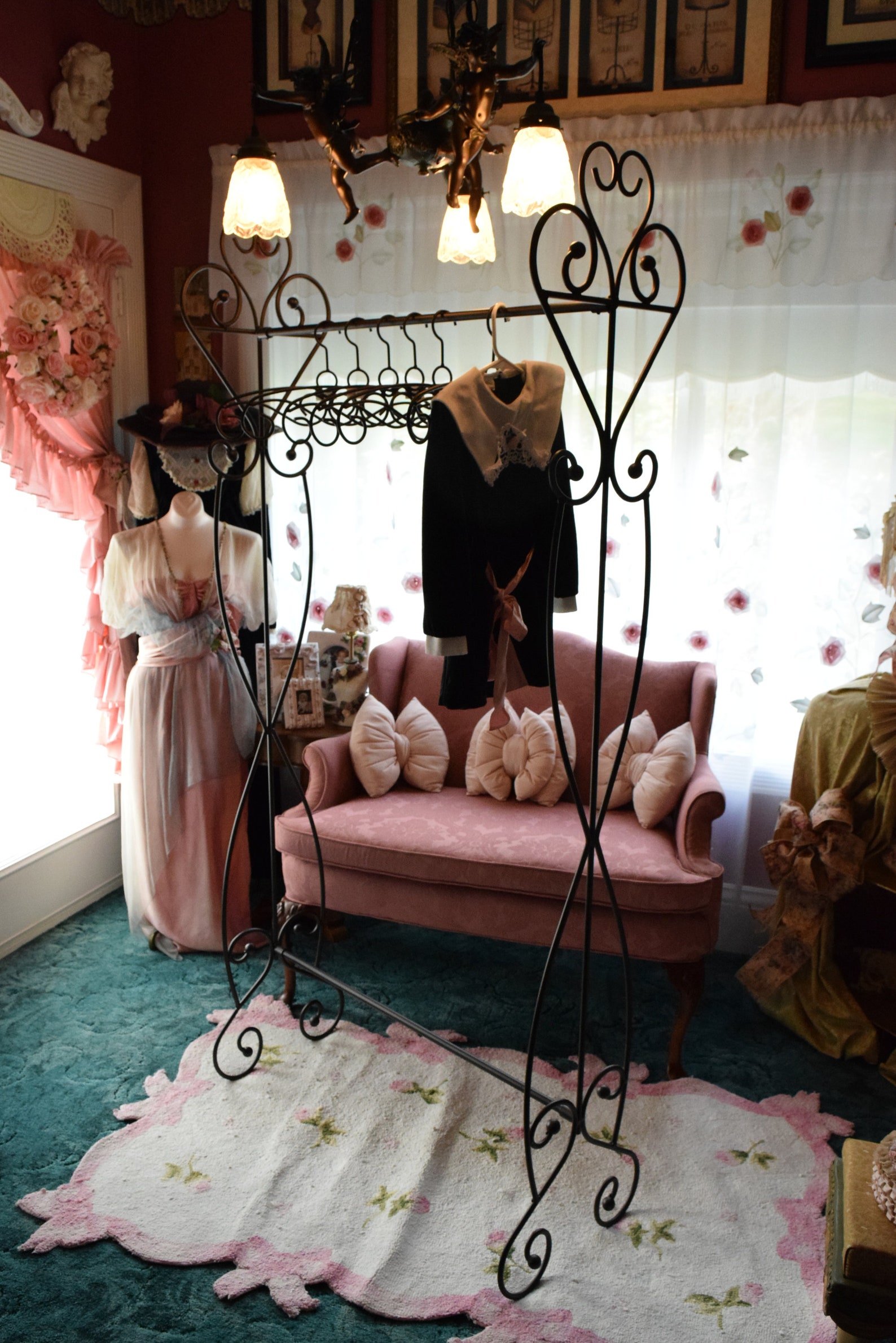 Vintage Wrought Iron COAT QUILT RACK Hanger Stand Made in | Etsy