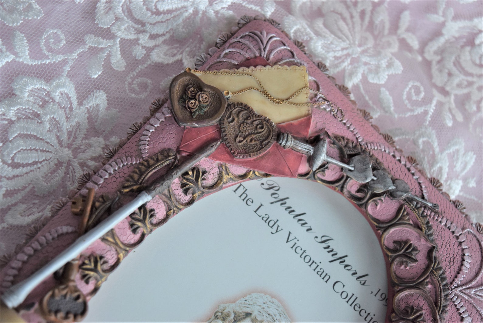 Vintage VICTORIAN PICTURE FRAME Photo Pink Lady Photograph | Etsy