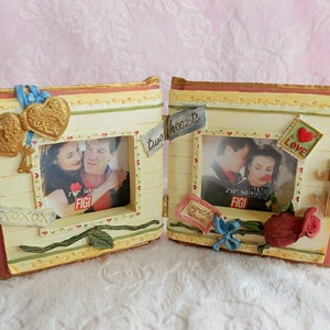 VALENTINE DIARY Book FRAME Picture Photo Red Rose Bud Flower - Etsy