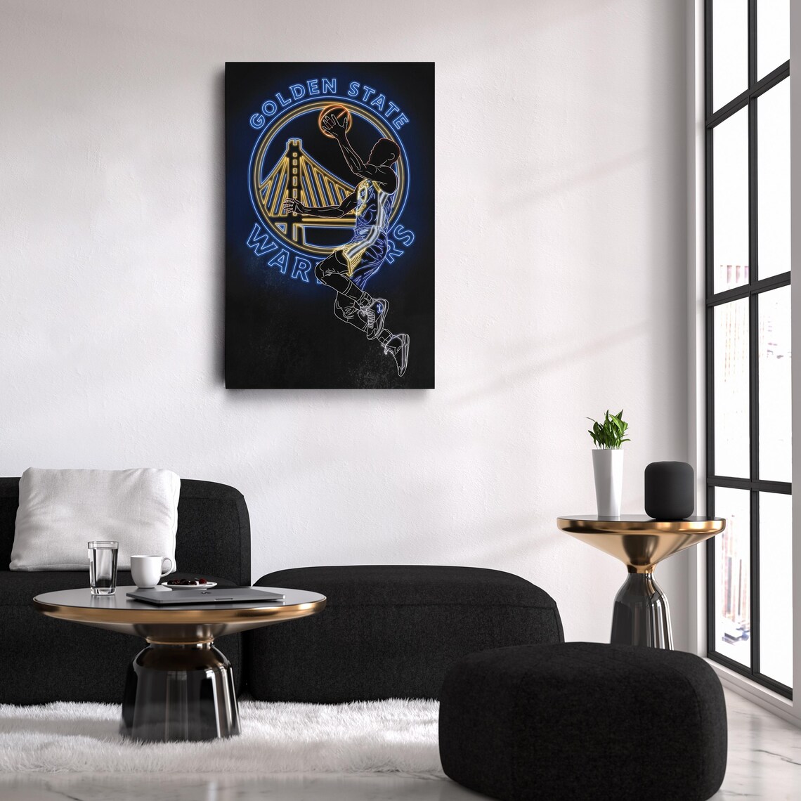 Stephen Curry Poster Neon Effect Golden State Warriors Basketball ...