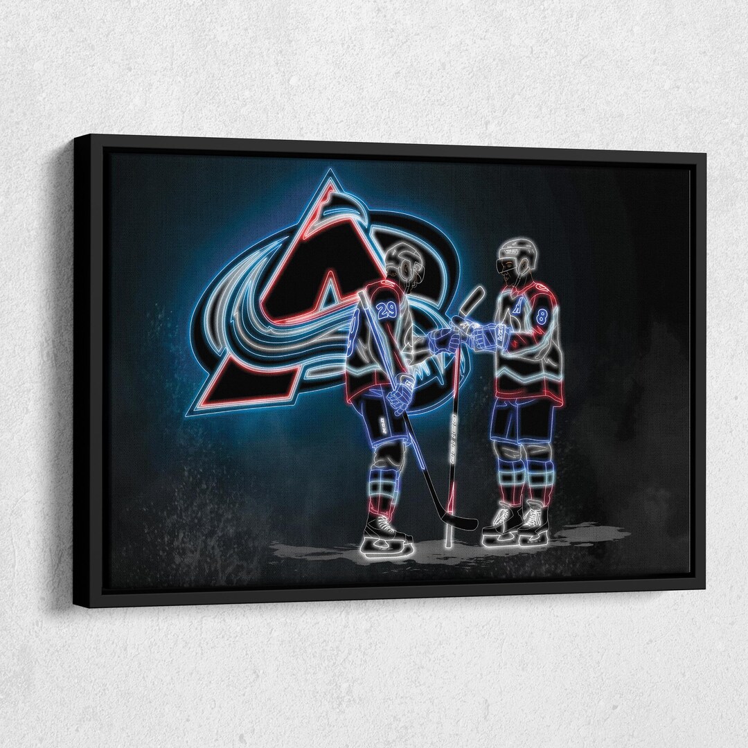 Cale Makar #8 and Nathan Mackinnon #29 Neon Effect Poster Colorado ...
