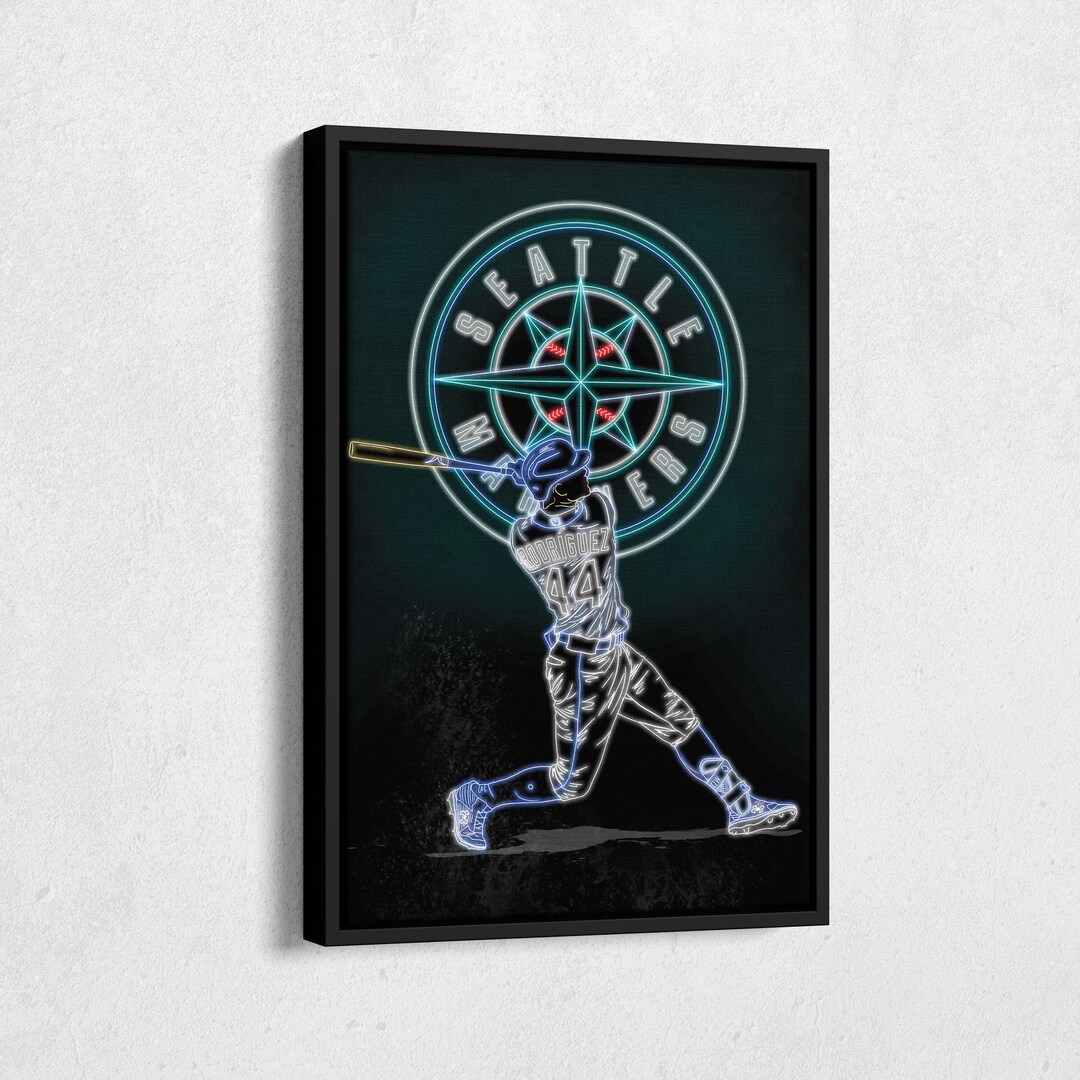 Julio Rodriguez Poster Neon Effect Seattle Mariners Baseball Canvas ...