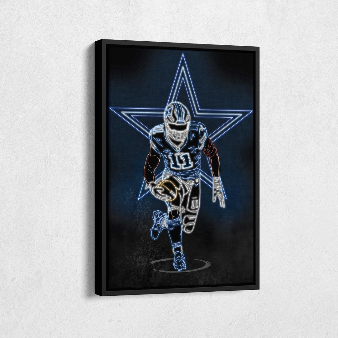 Micah Parsons Poster Neon Effect Dallas Cowboys Football Canvas Wall ...