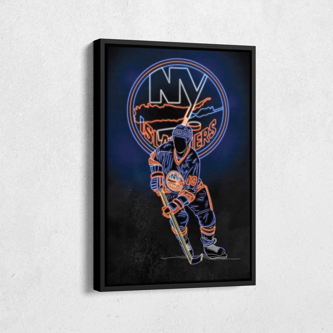 Bryan Trottier Poster Neon Effect New York Islanders Hockey Canvas Wall ...