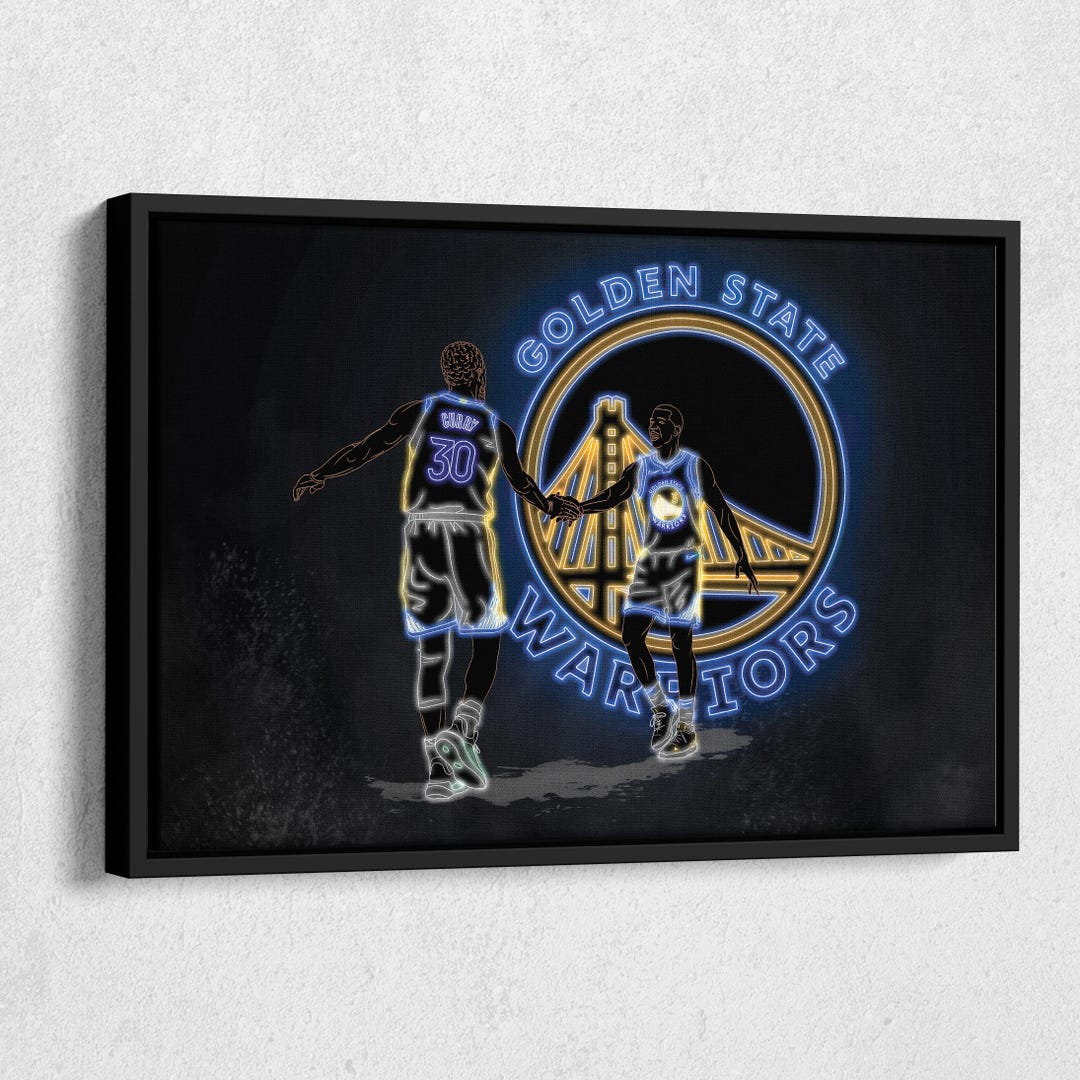 Chris Paul and Stephen Curry Neon Effect Poster Golden State Warriors ...