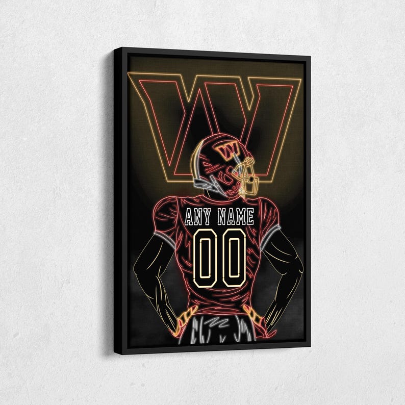 Washington Commanders Jersey Football Neon Personalized Jersey Custom ...