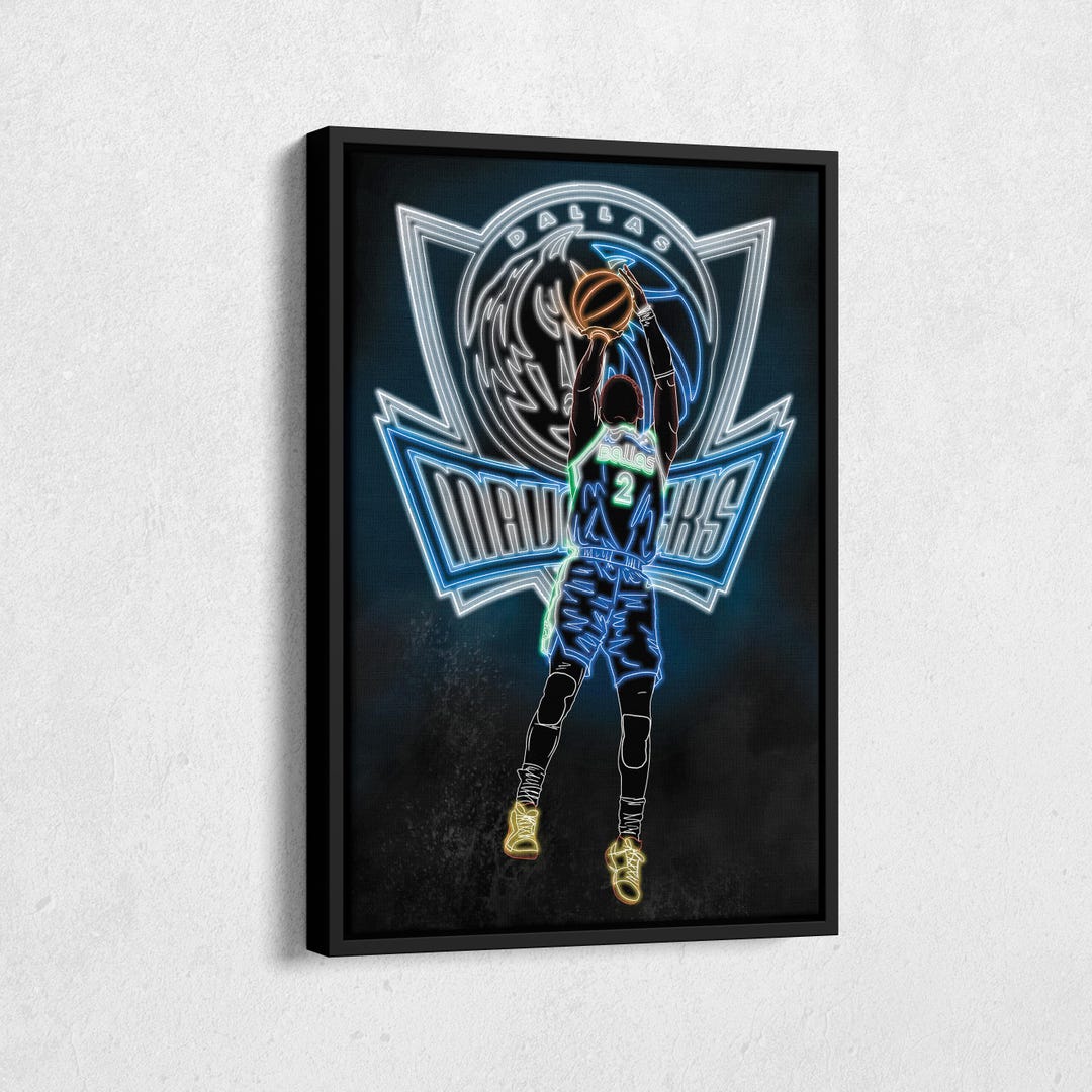 Kyrie Irving Poster Neon Effect Dallas Mavericks Basketball Canvas Wall ...