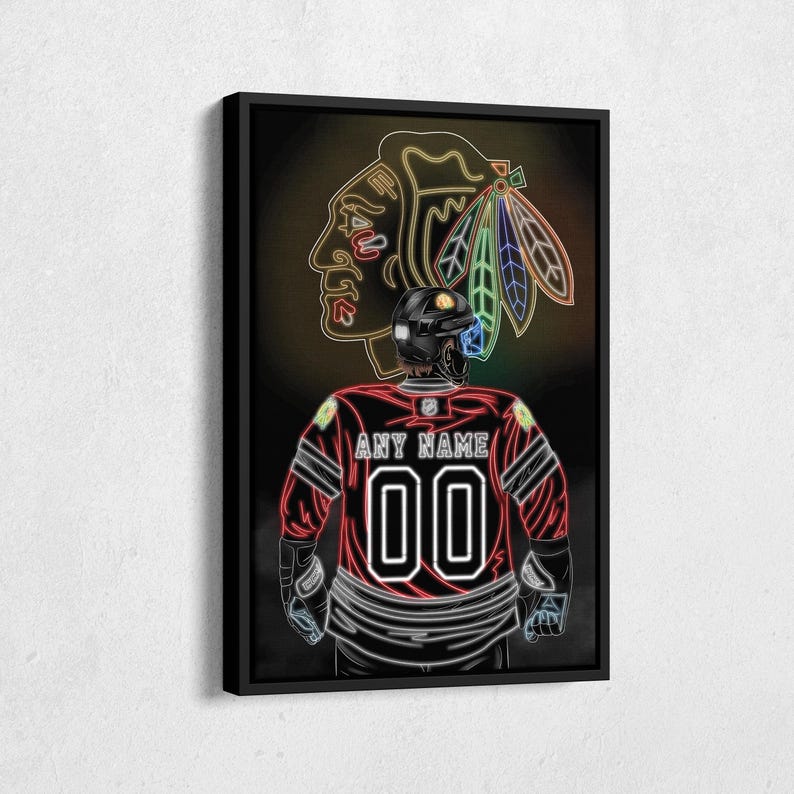 Chicago Blackhawks Jersey Hockey Neon Personalized Jersey Custom Name ...