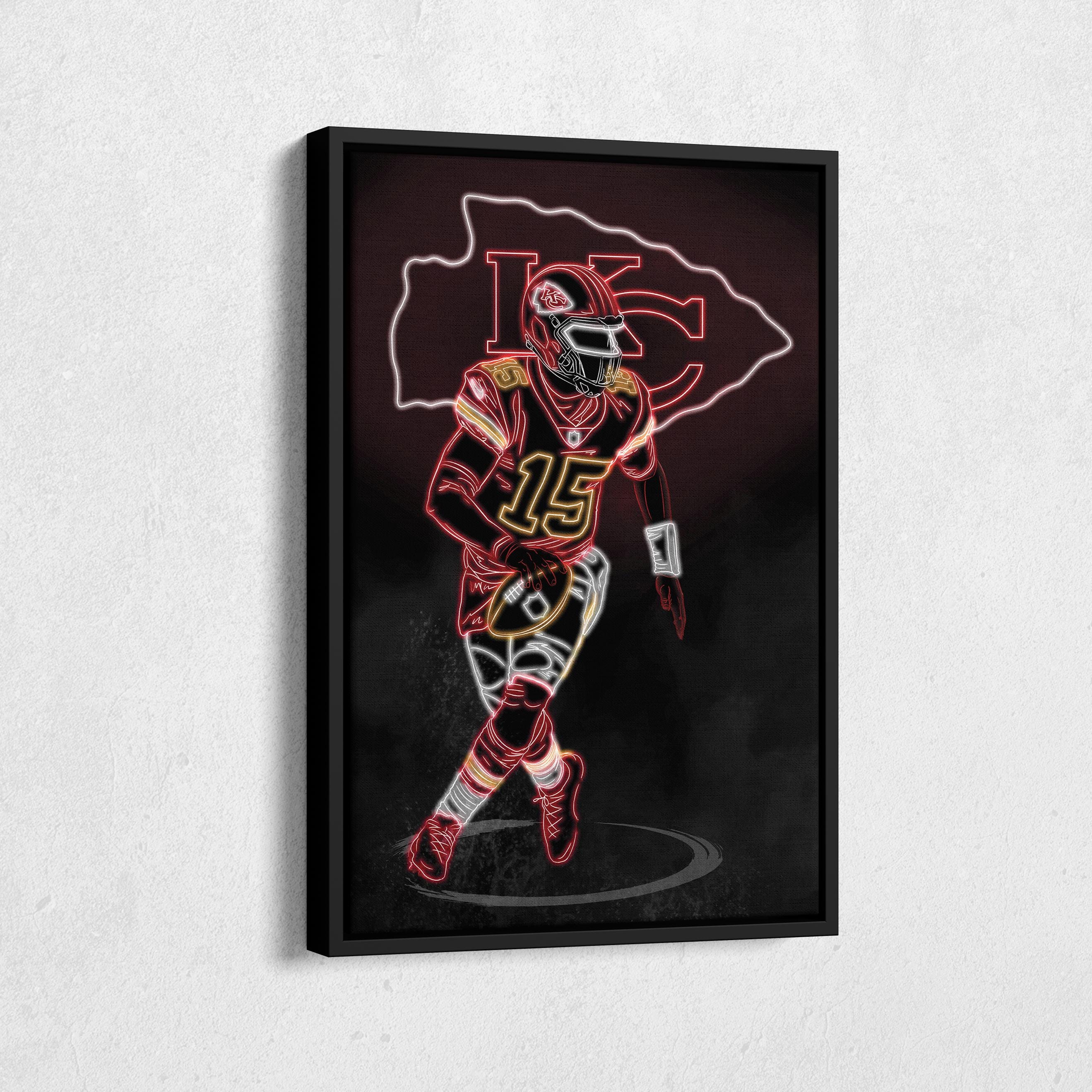 Patrick Mahomes Poster Neon Effect Kansas City Chiefs Football Canvas ...
