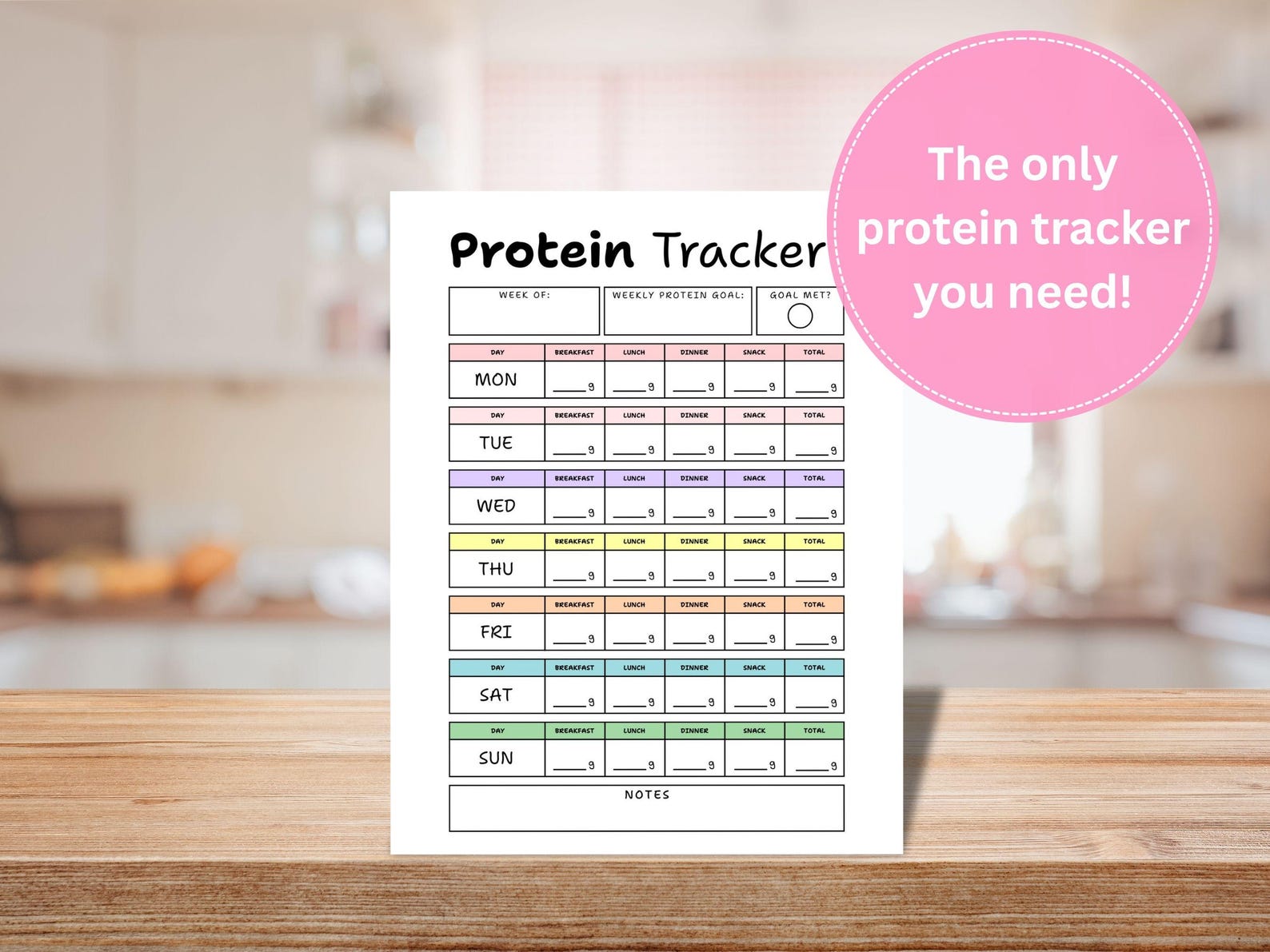 Protein Tracker, Protein Chart, High Protein Food Chart, Weekly Meal ...