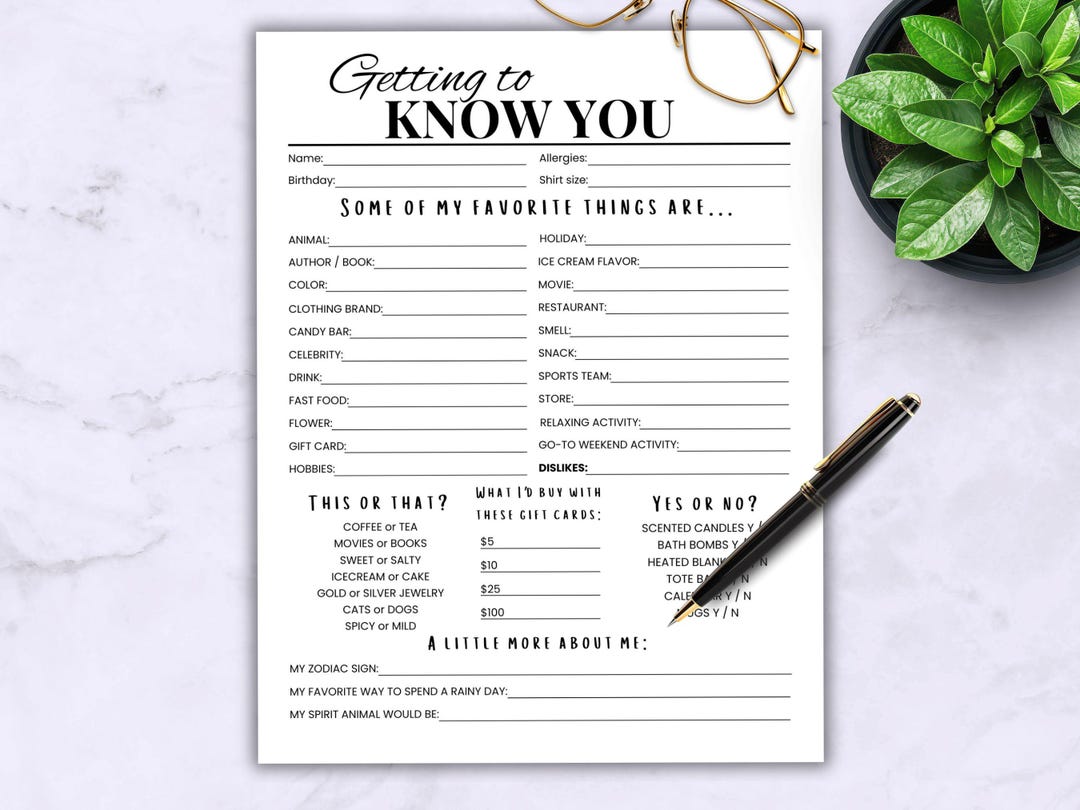 Getting to Know You Printable, Team Building Get to Know Me ...