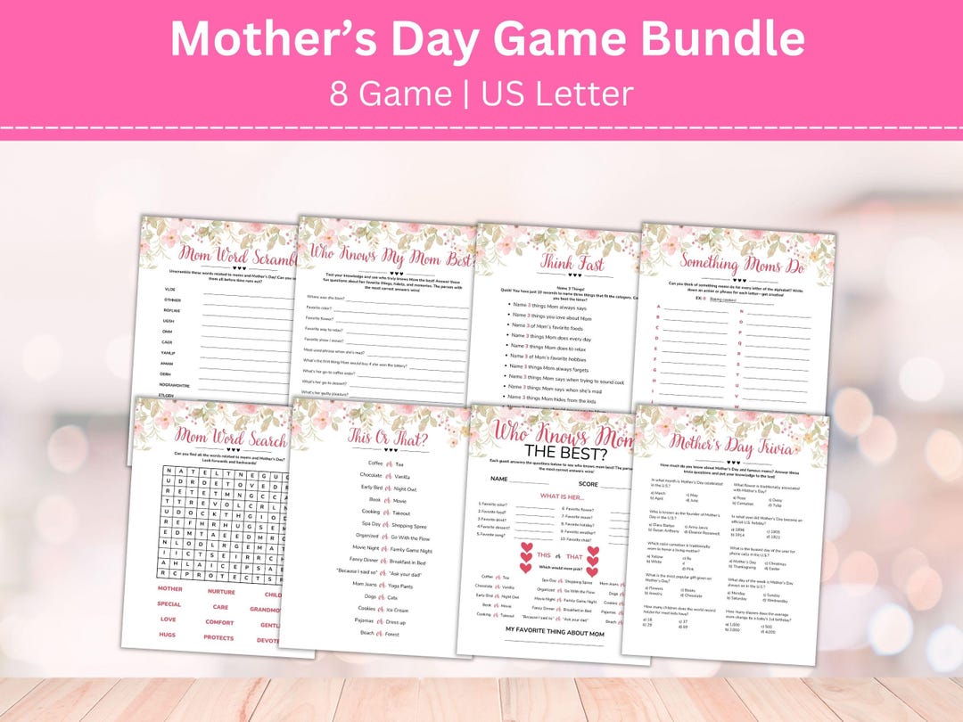 Mothers Day Game, Mothers Day Trivia, Game for Mothers Day, Mothers Day ...