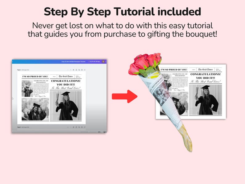 Editable Grad Newspaper Template, Graduation Bouquet, Graduation ...