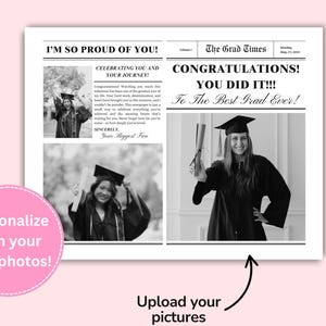 Editable Grad Newspaper Template, Graduation Bouquet, Graduation ...