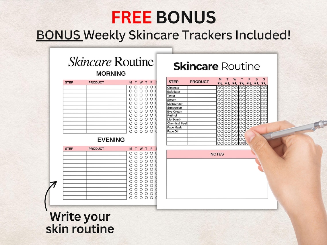 Skincare Routine, Skincare Chart, Skincare Planner, Self Care Planner ...