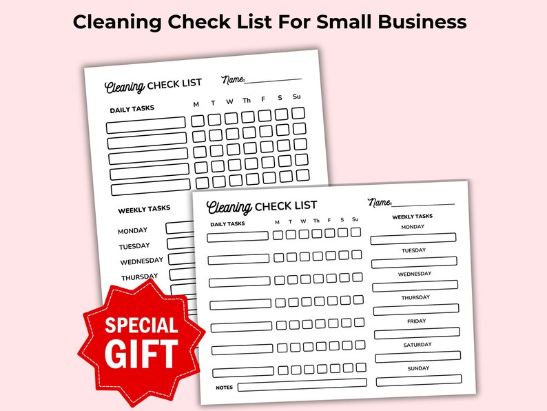 Cleaning Check List for Small Business, Small Business Cleaning Check ...