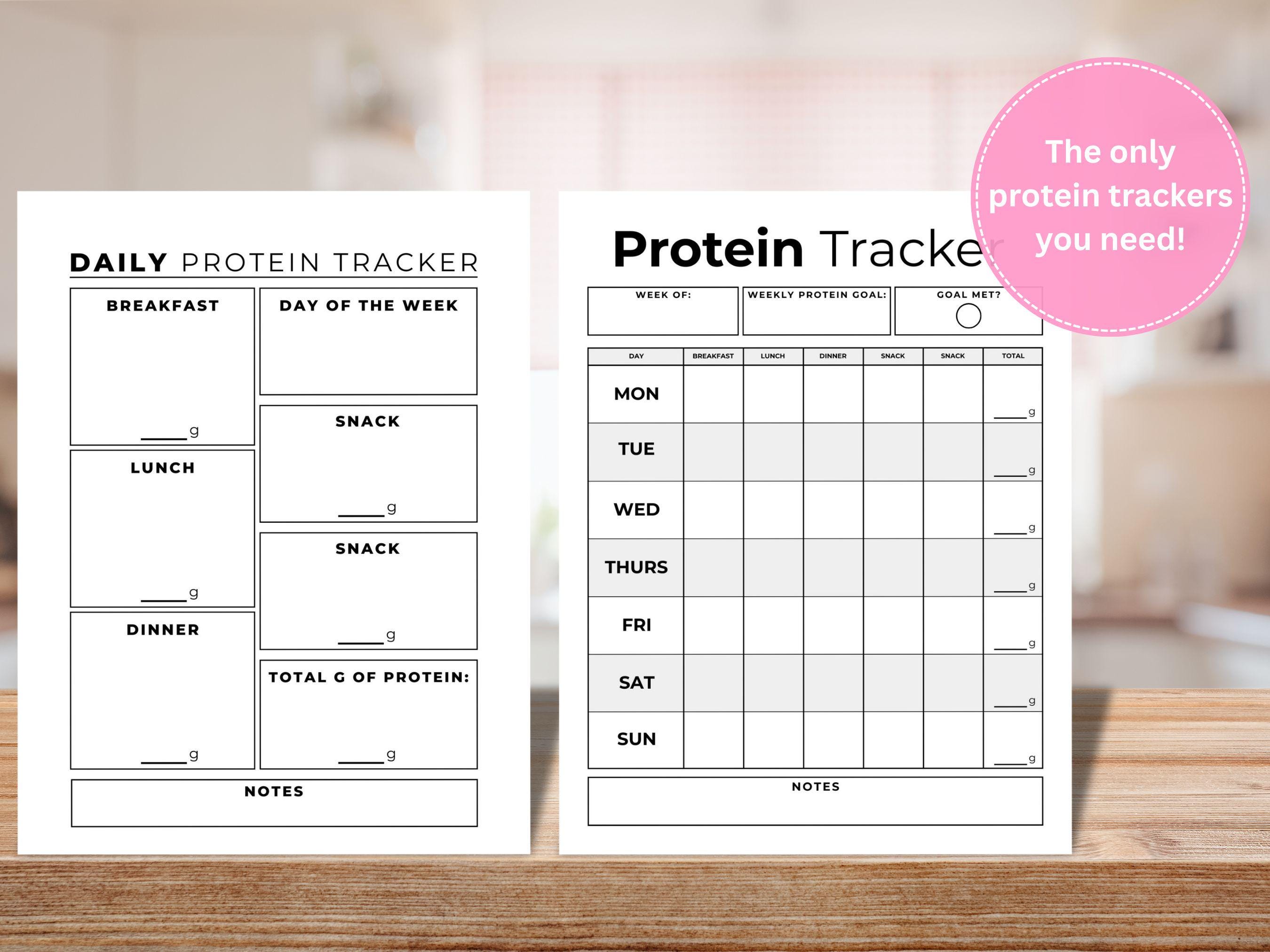 Protein Tracker, Protein Chart, High Protein Food Chart, Weekly Meal ...