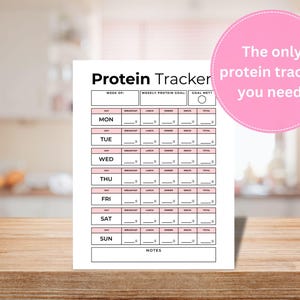 Protein Tracker, Protein Chart, High Protein Food Chart, Weekly Meal ...