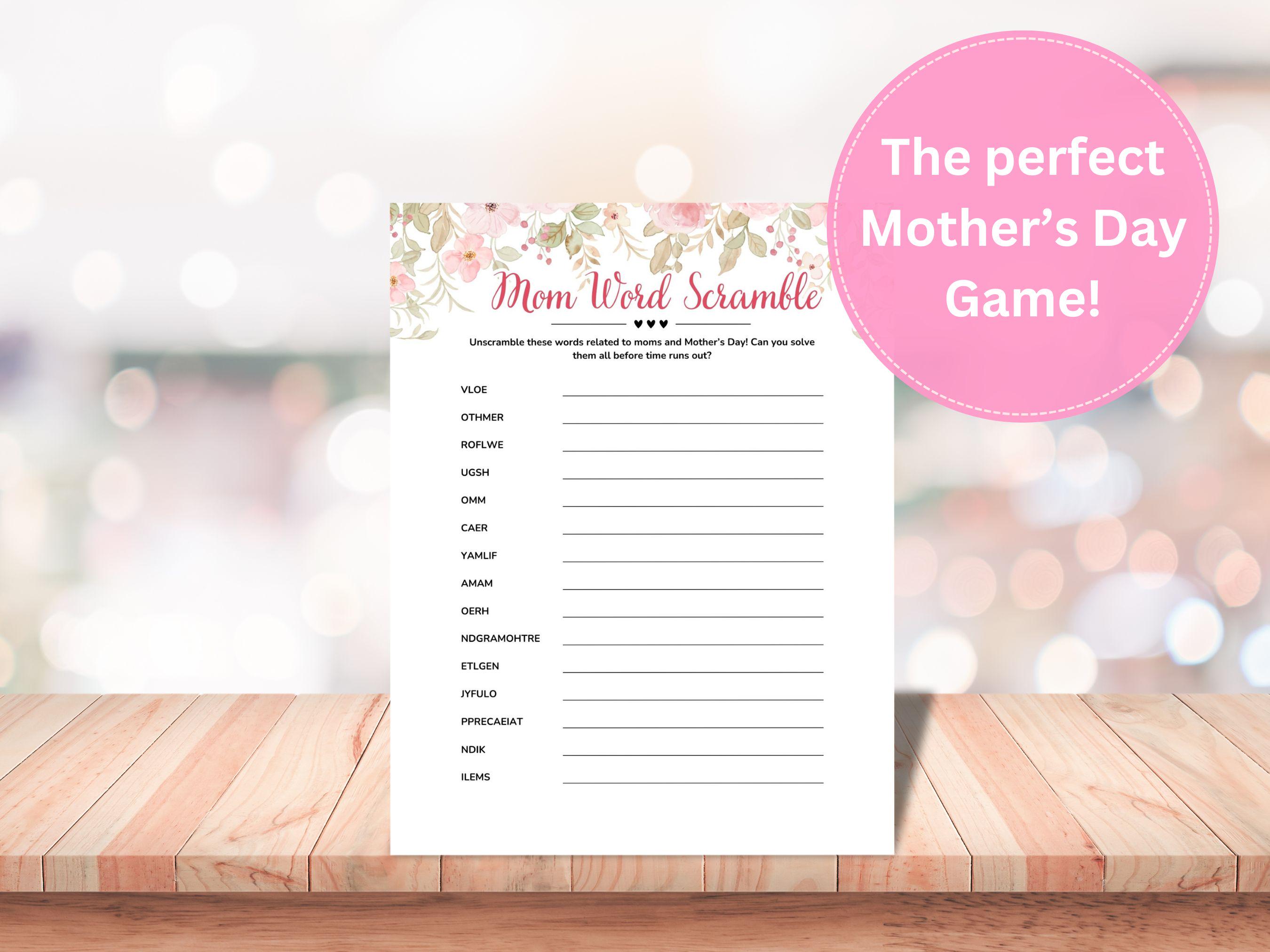 Mothers Day Game, Game for Mothers Day, Mothers Day Trivia, Mothers Day ...