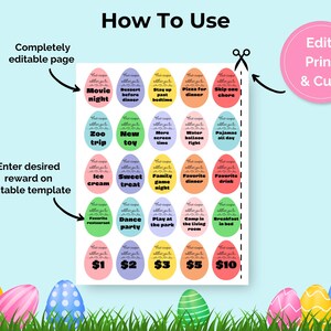 Easter Coupons, Easter Egg Tokens Printable, Easter Egg Coupons, Easter ...