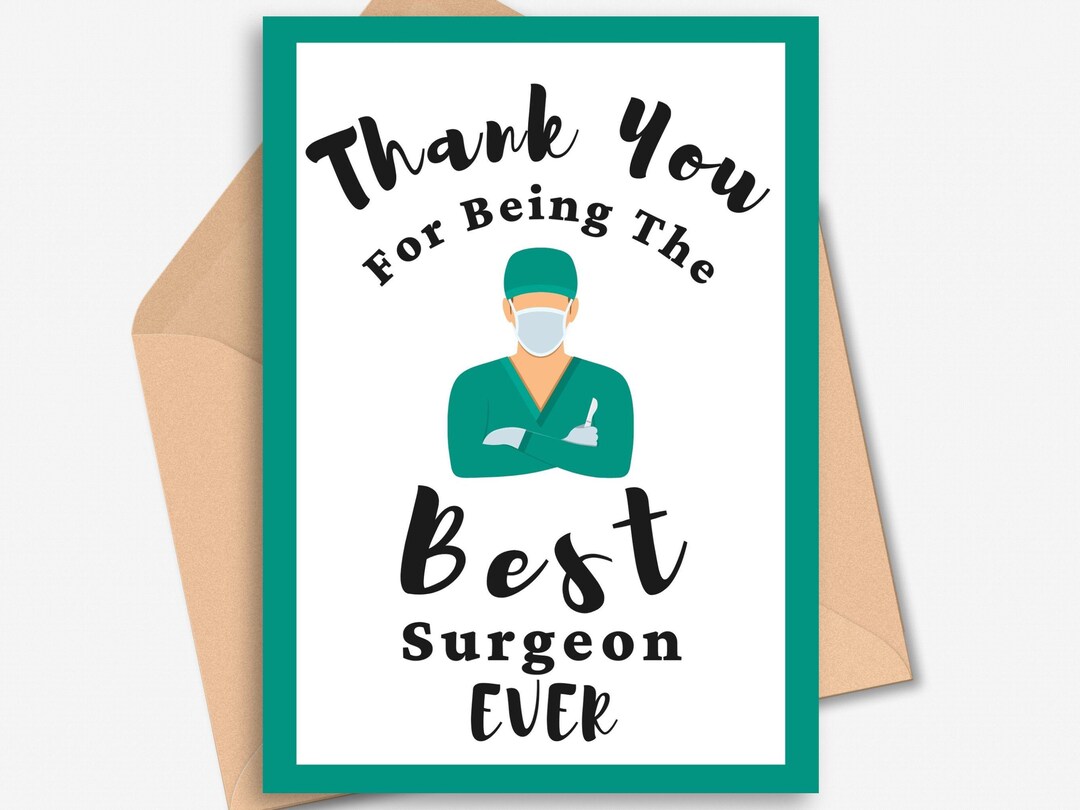 Surgeon Thank You Card, Thank You Card for Doctor, Thank You Gift, for ...