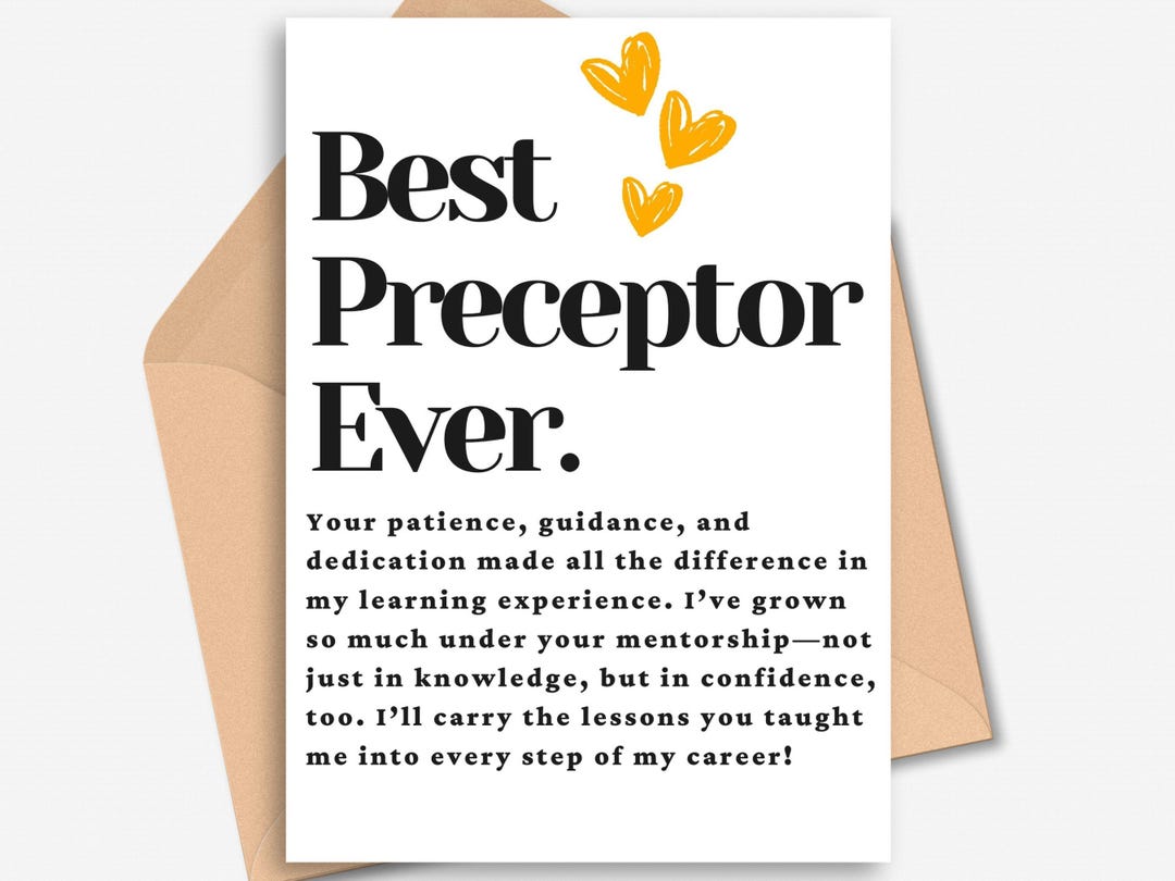 Preceptor Thank You Card, Nurse Preceptor Gift, Preceptor Gift ...