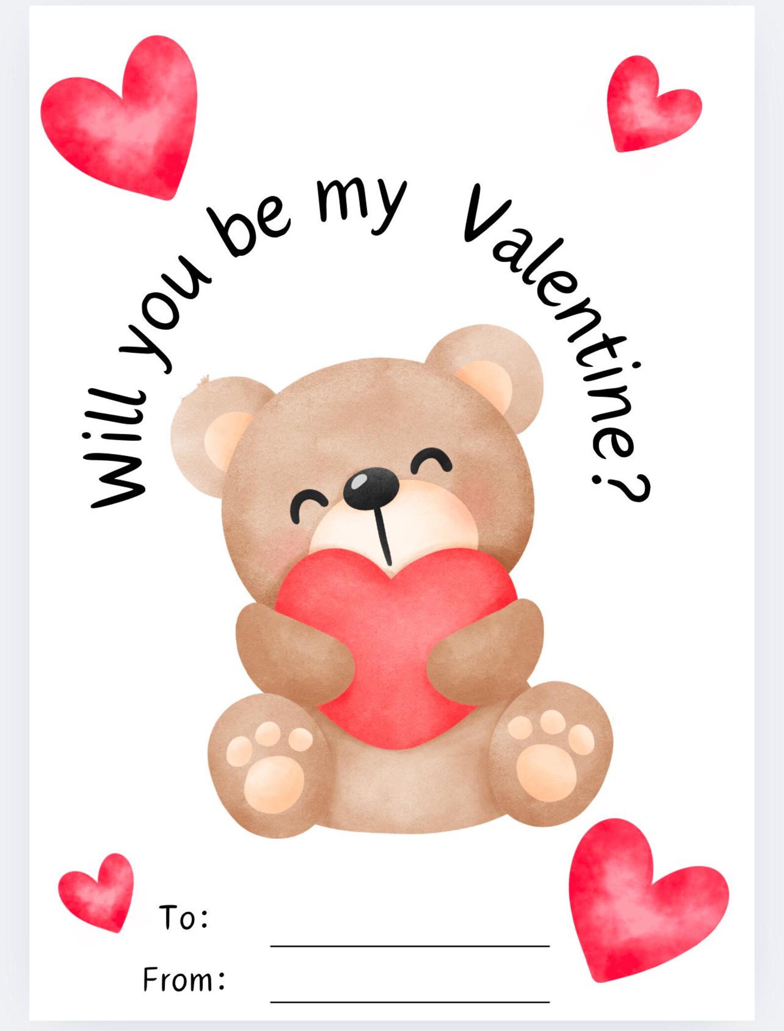 Printable Valentine’s Day Card - Etsy