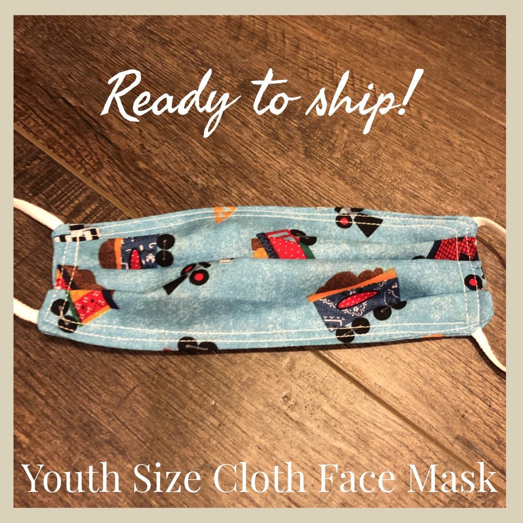 Youth Train Face Mask: Reversible Cotton Cloth Mask - Etsy