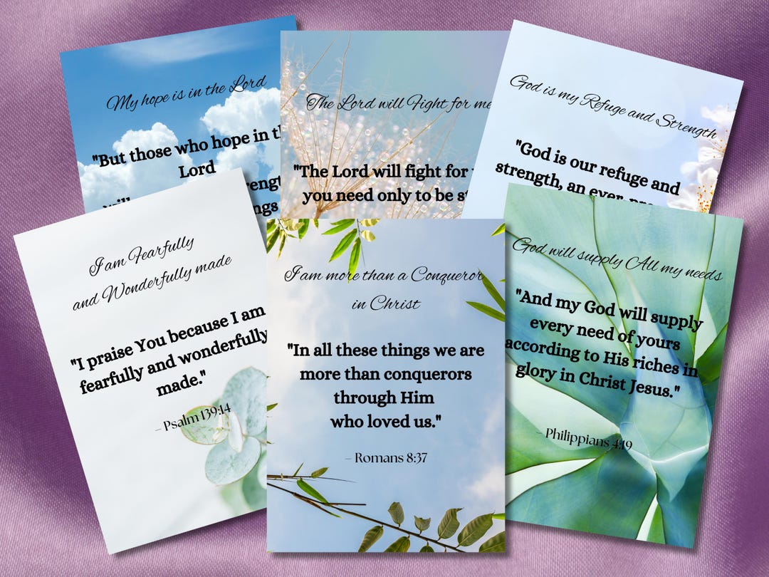 Biblical Affirmation Cards for Discouraged Christians, Scripture Cards ...