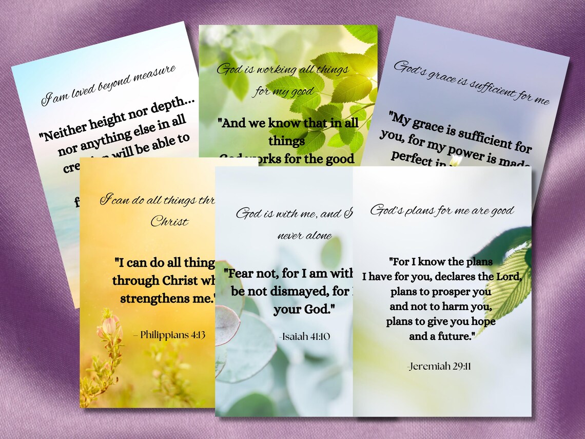 Biblical Affirmation Cards for Discouraged Christians, Scripture Cards ...