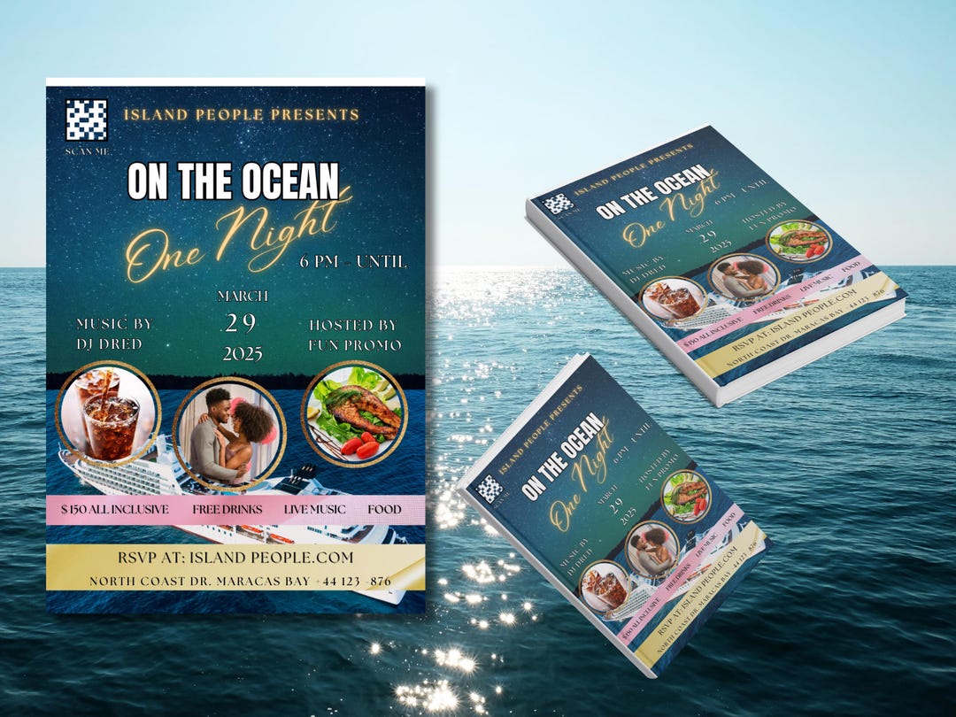 Cruise Flyer Template, Boat Ride Invite, Yacht Invitation, Travel Agent ...