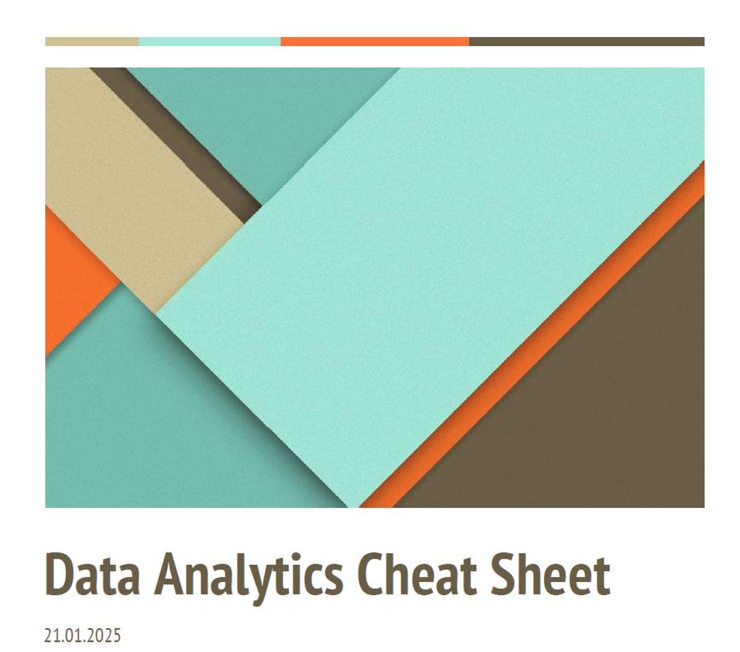 Data Analyst Cheat Sheet - Etsy
