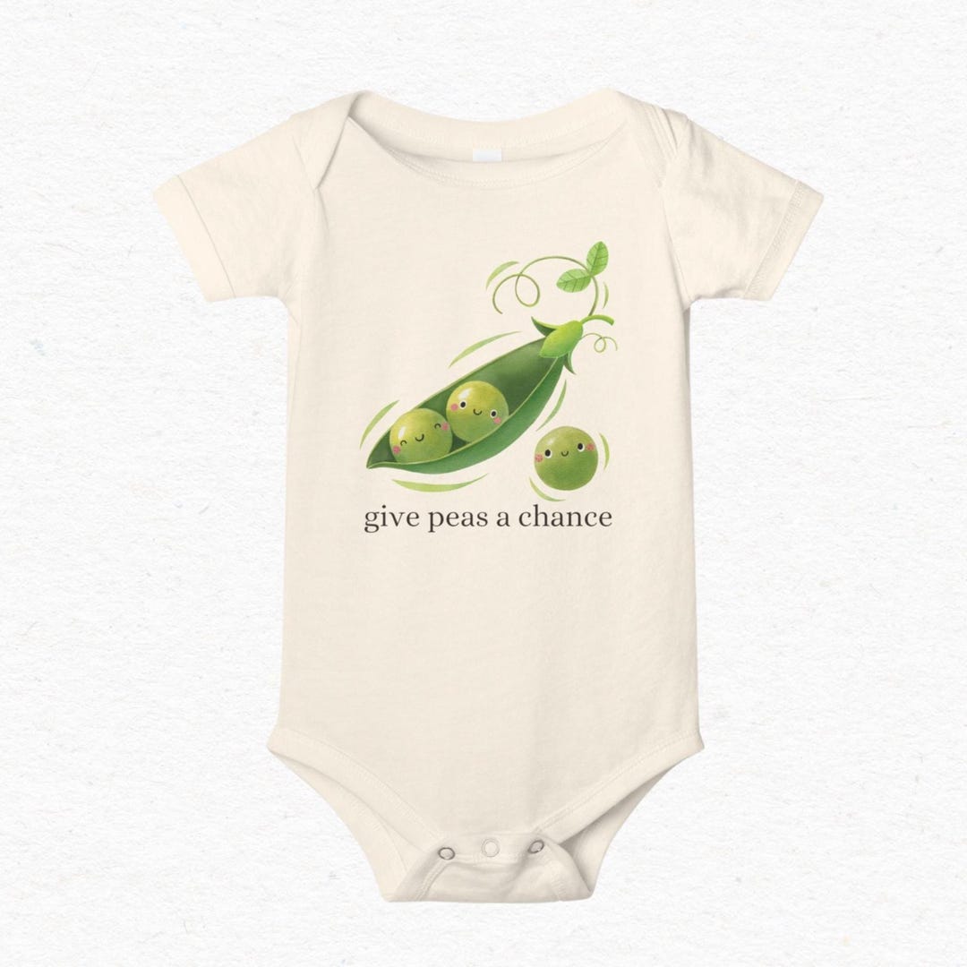 Give Peas a Chance Baby Onesie® or Toddler Tee ,food Pun Shirt, Funny ...