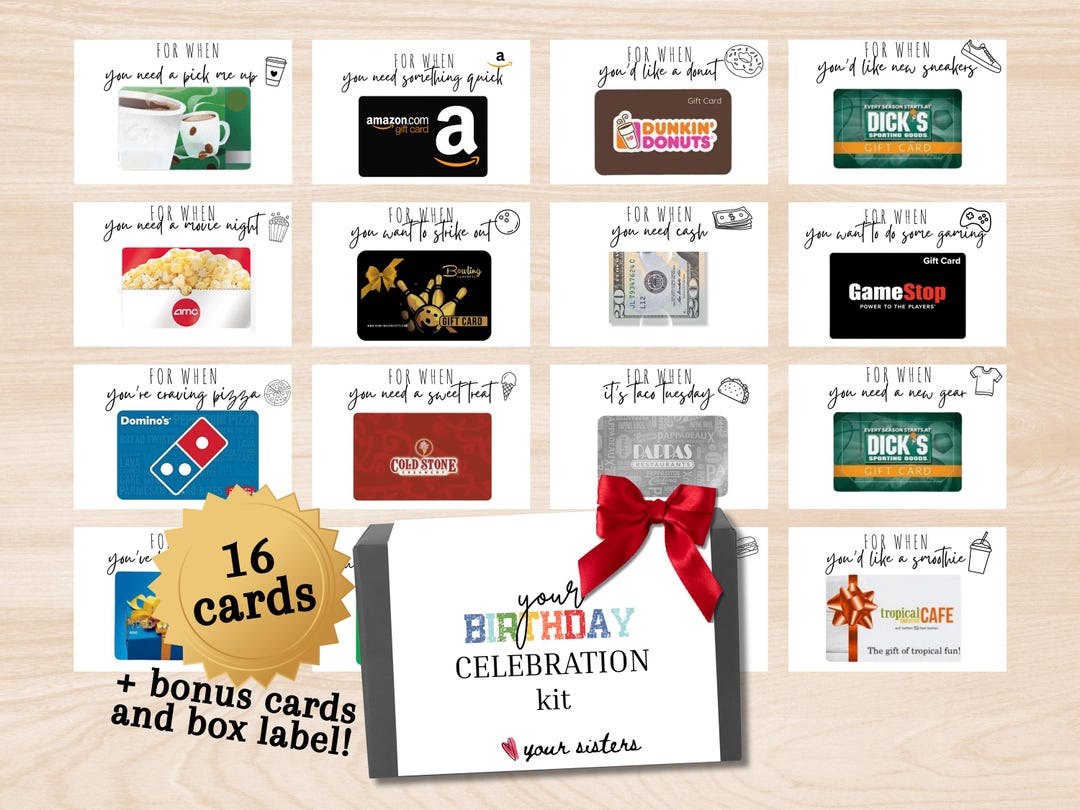 Guy Birthday Celebration Kit Printable Gift Card Book, for Sib, Teen ...