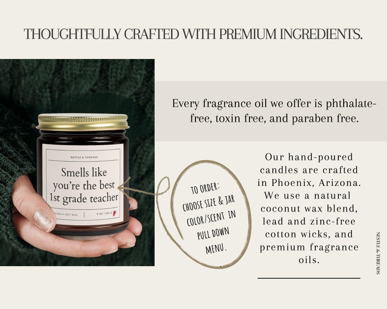 You’re the Best 1st Grade Teacher Candle | Teacher Appreciation Gift ...