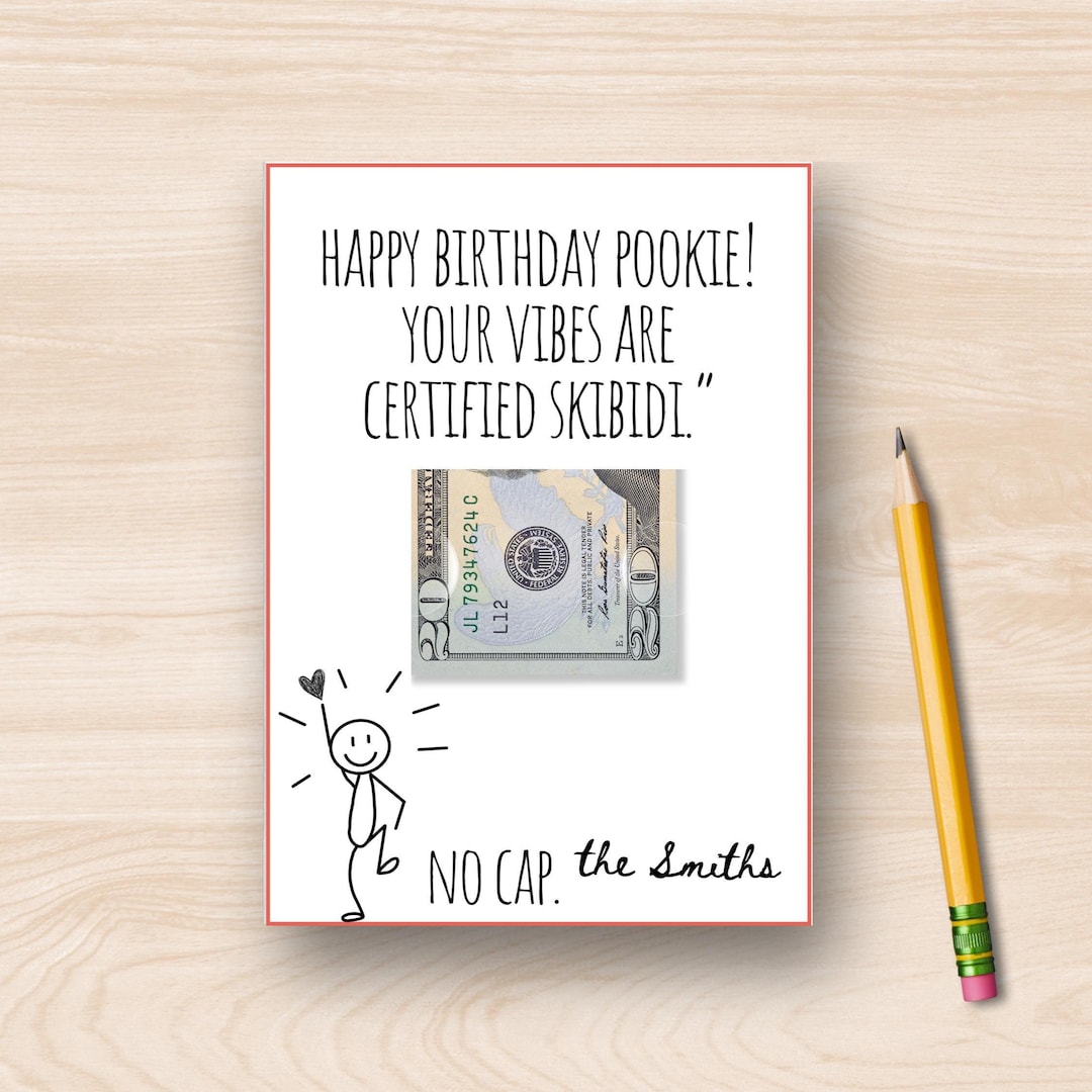 Happy Birthday Pookie Funny Teen Card | Certified Skibidi Vibes ...