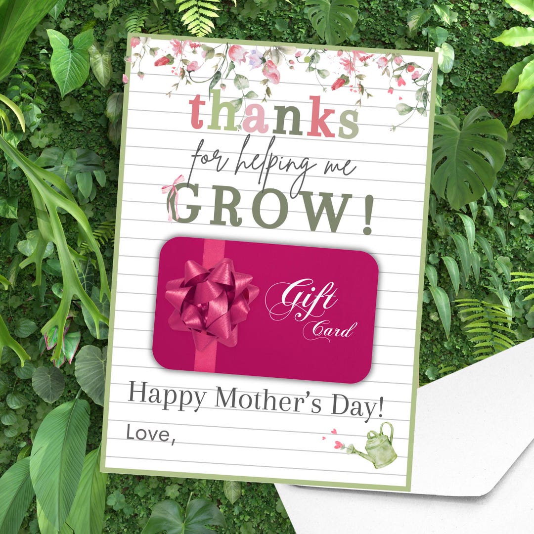 Mothers Day Gift Card Holder, Printable Mother's Day Card,mother's Day ...