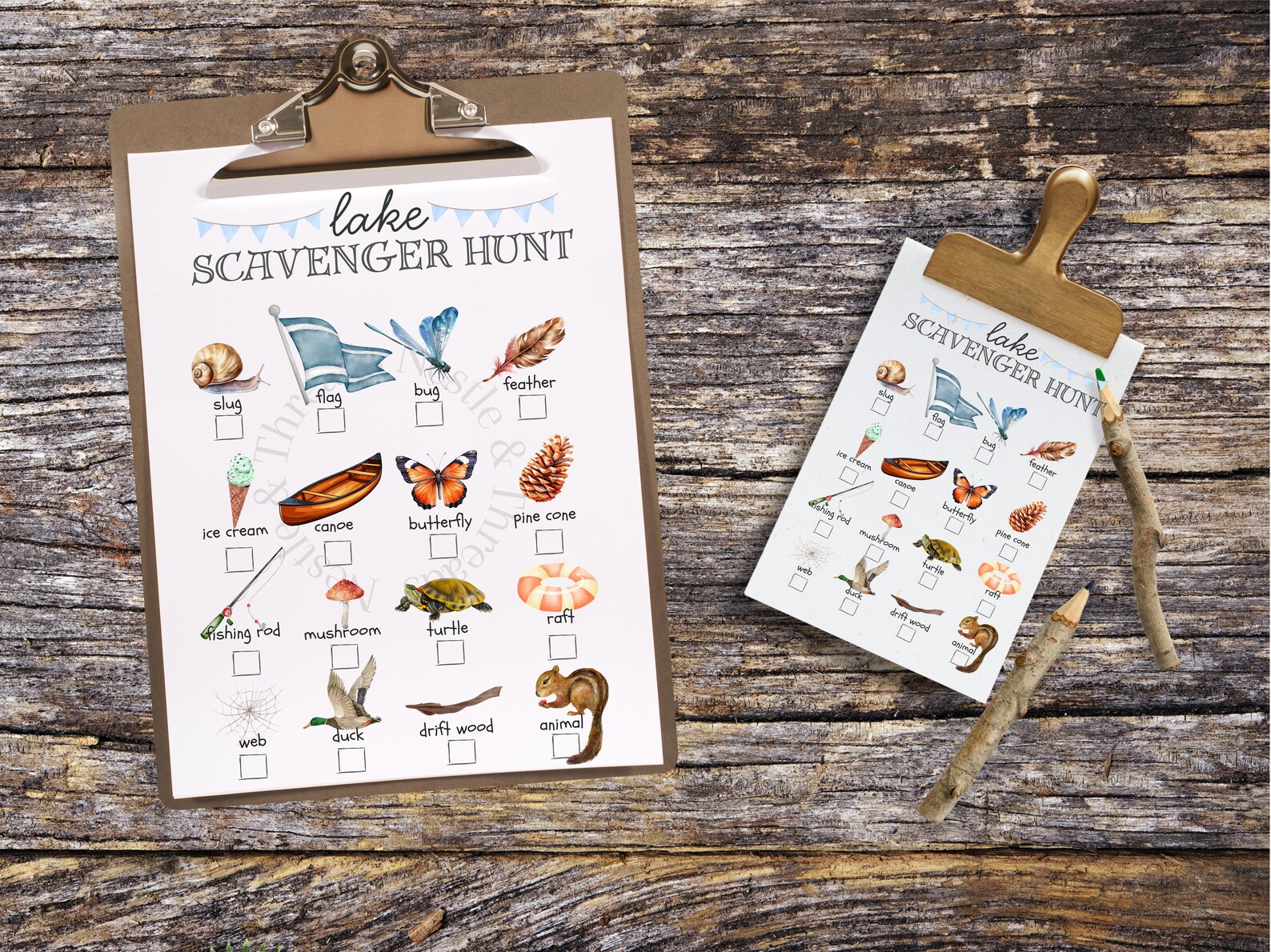 Printable Lake Scavenger Hunt for Kids, Camping Squad Game, Lake House ...