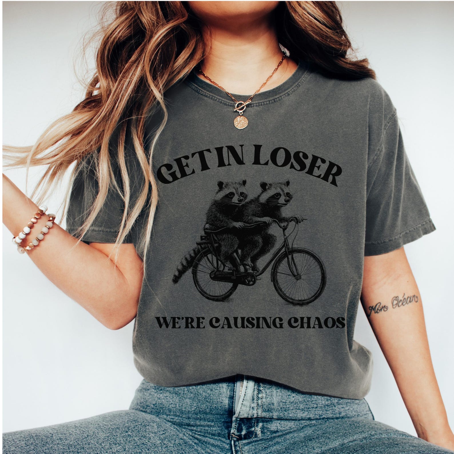 Get in Loser Raccoon Shirt, Funny Animal Tee, Chaotic Trash Panda Gift ...